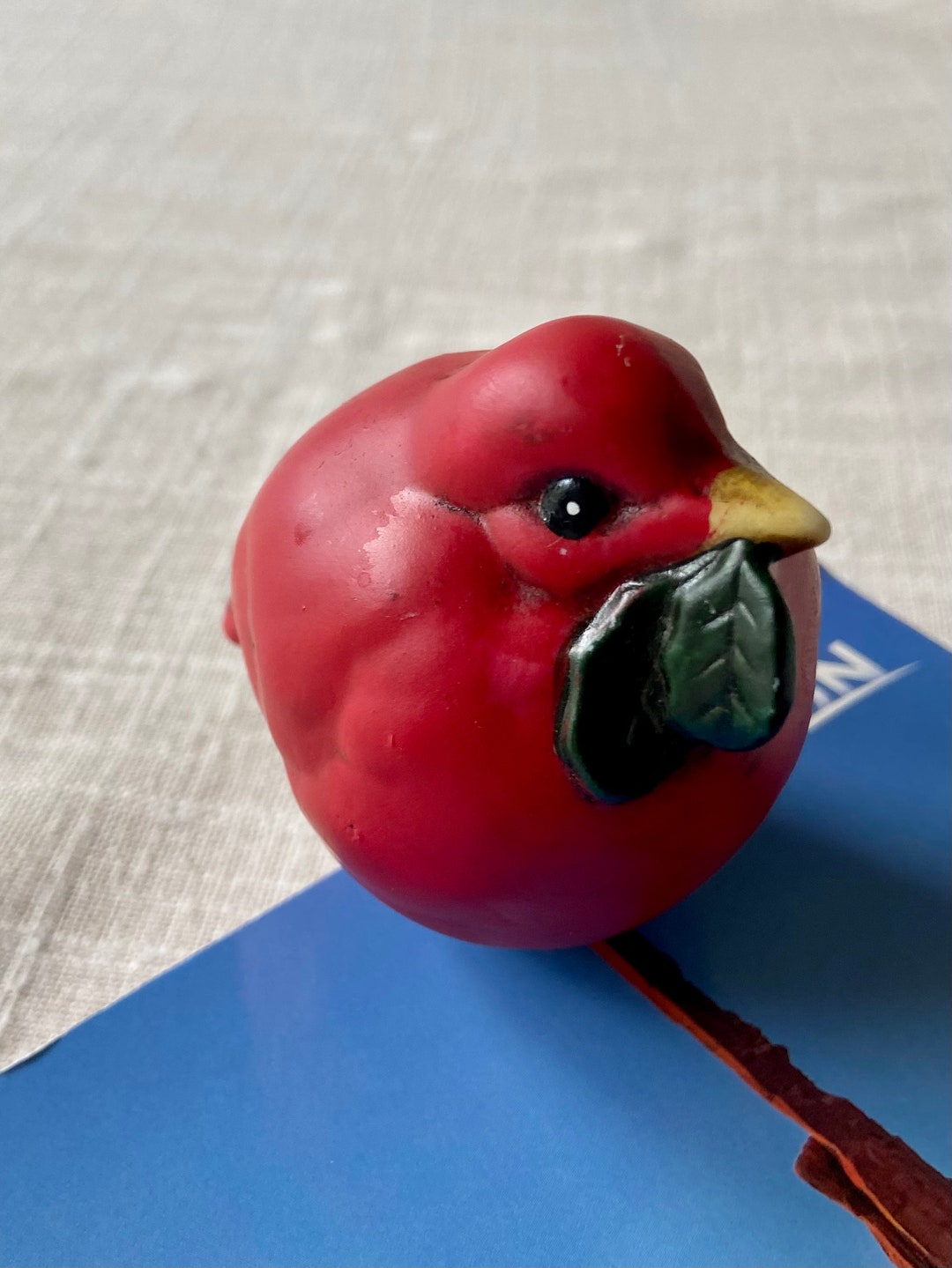 One of a Kind Cute Porcelain Cardinal Bird Figure That Clips on to Many ...