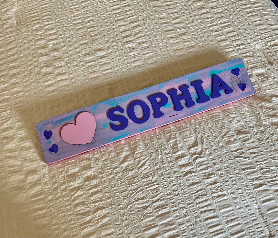Sophia Name Plate, 24 In., in Pink, Purple and Blue - Etsy