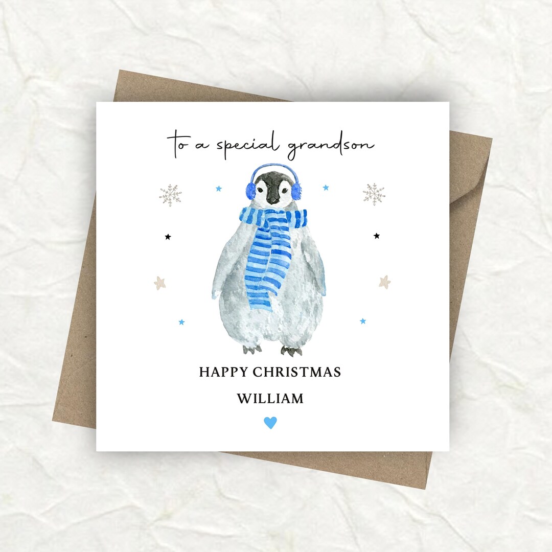 Christmas Card Grandson Son Nephew Godson Boy Christmas Card ...