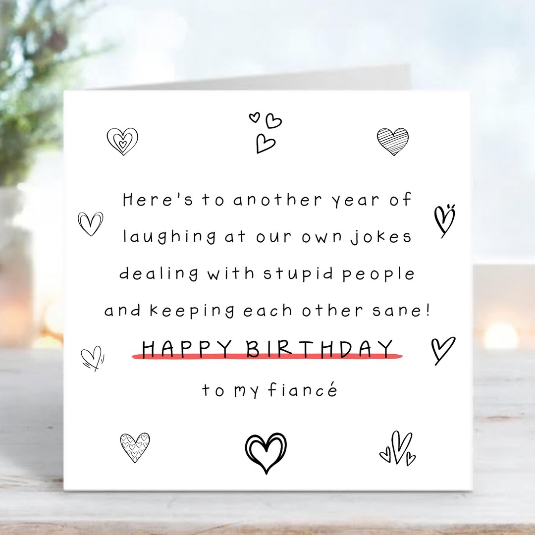 Fiancé Birthday Card Birthday Card for Fiancé - Etsy