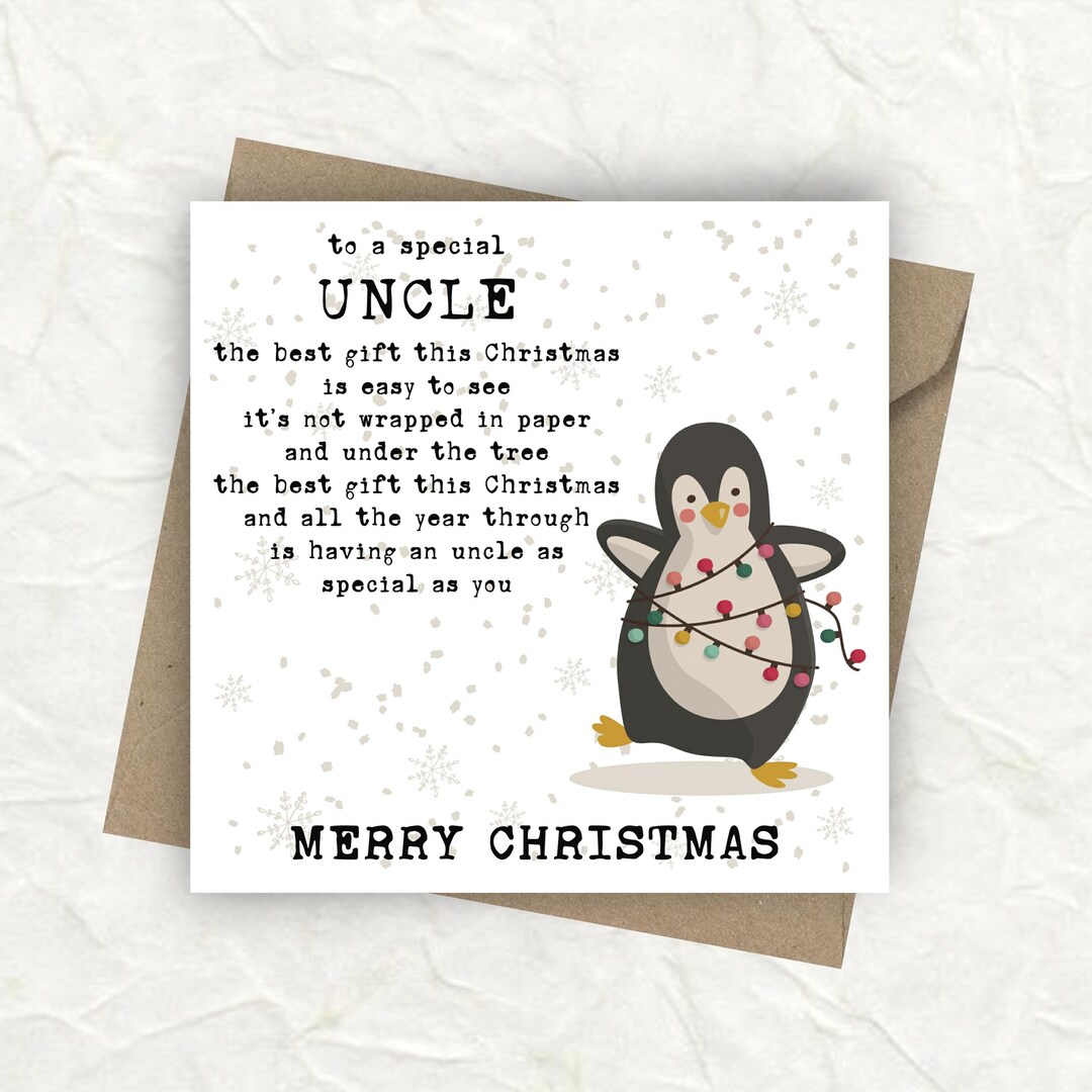 Uncle Christmas Card, Uncle Christmas Card Uncle Gift Christmas Card ...