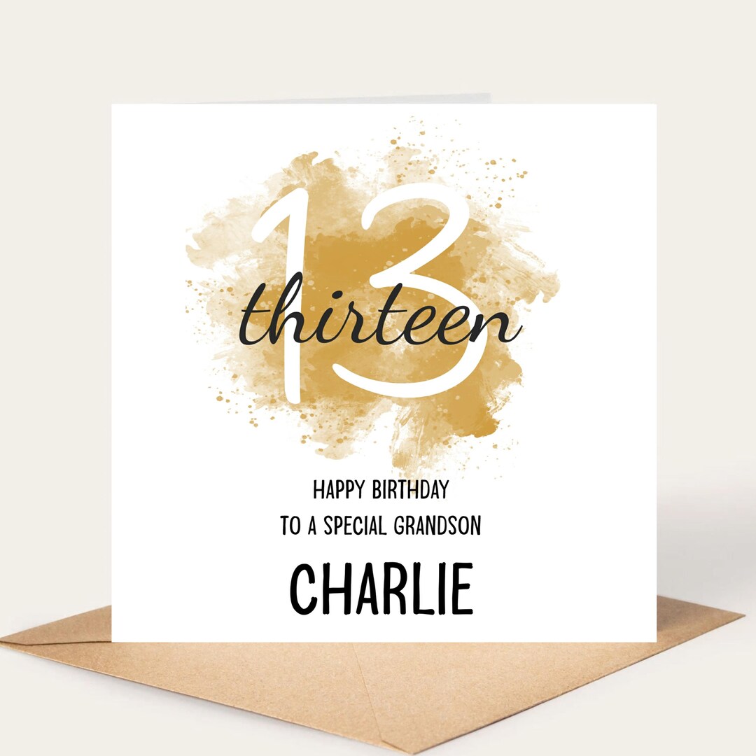 13th Birthday Card, Thirteen Birthday, Son Grandson Nephew Daughter ...