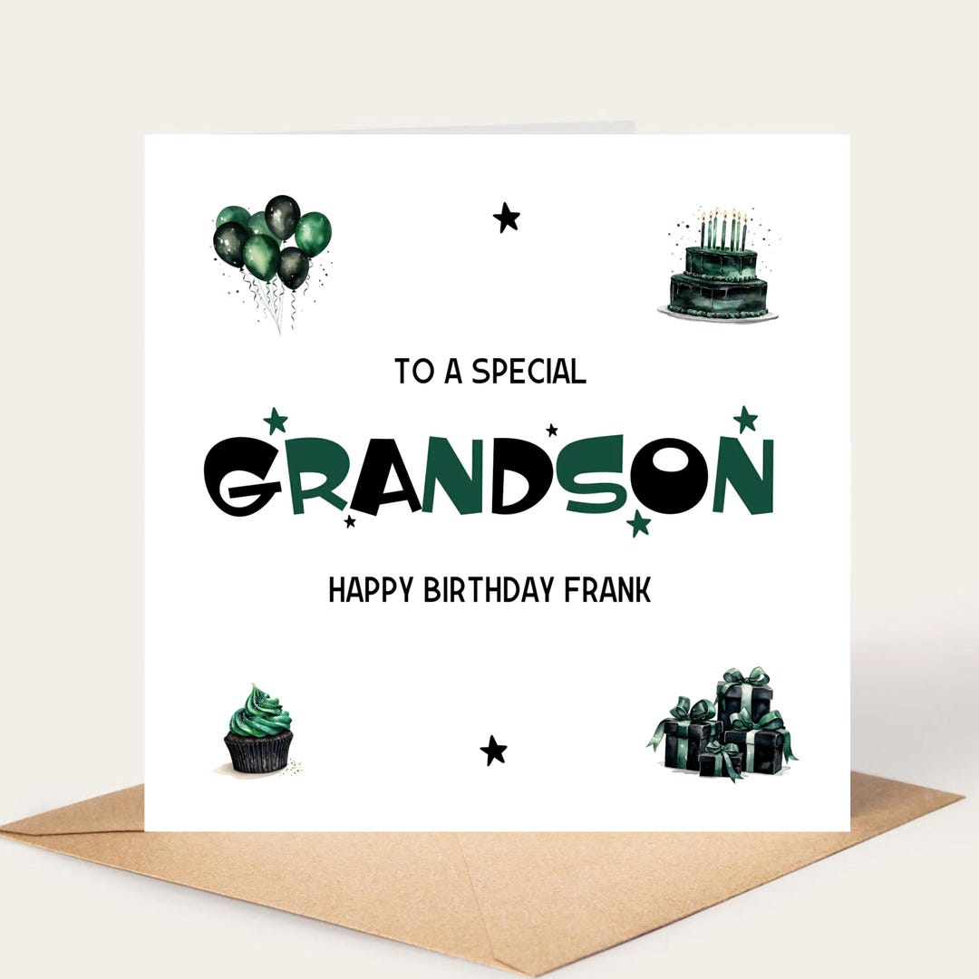 Grandson Birthday Card, Birthday Card for Grandson, Adult Grandson ...
