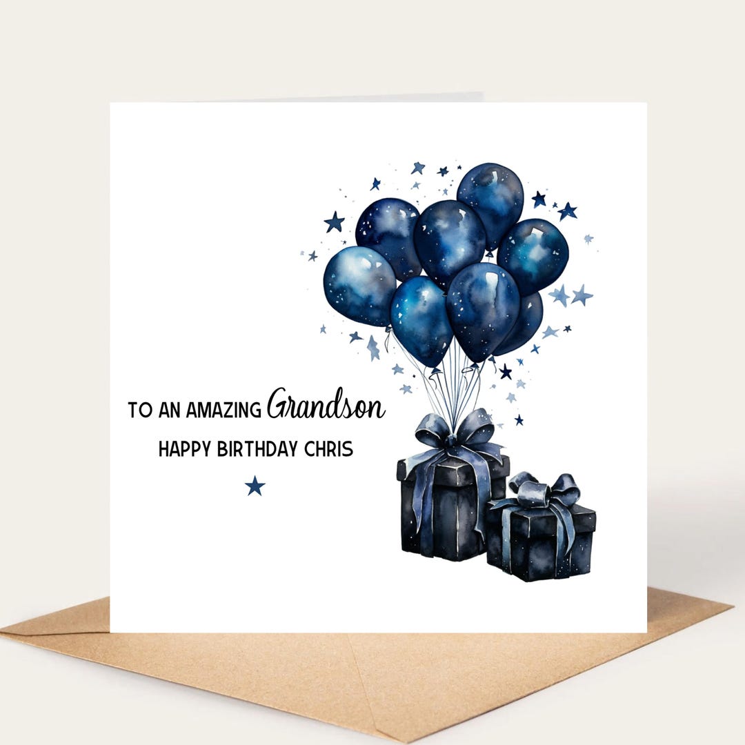 Grandson Birthday Card, Birthday Card for Grandson, Adult Grandson ...