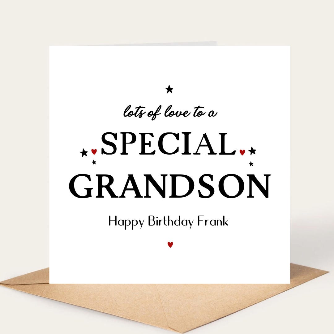 Grandson Birthday Card, Birthday Card for Grandson, Adult Grandson ...