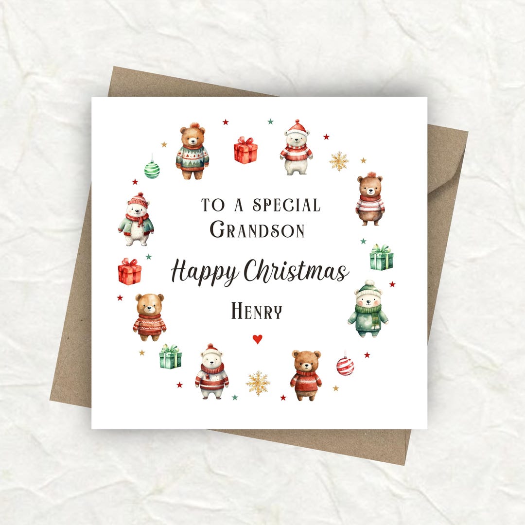 Christmas Card Grandson Son Nephew Godson Boy Christmas Card ...