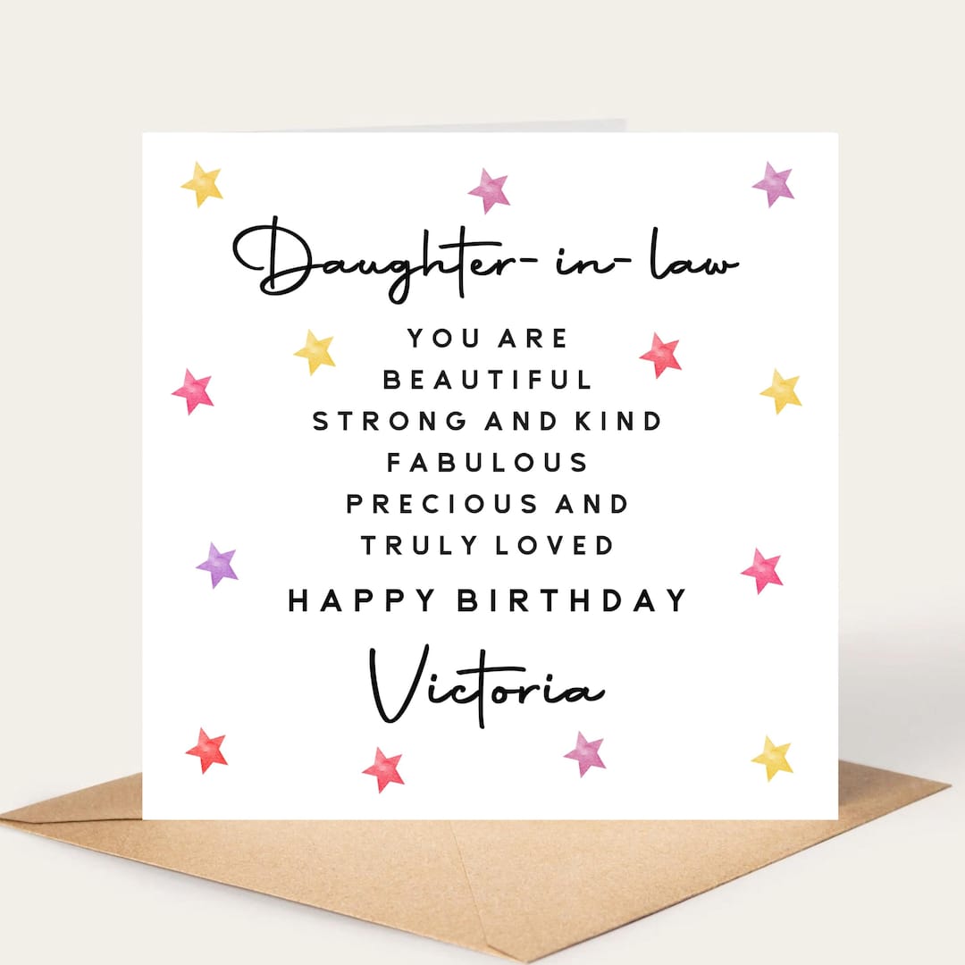 Daughter in Law Birthday Card, Special Daughter-in-law Birthday Card ...