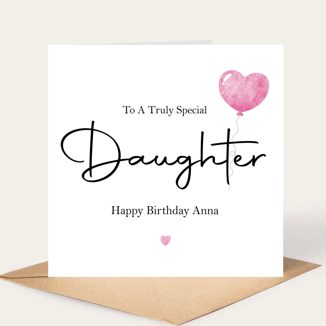 Daughter Birthday Card, Special Daughter Birthday Card, Personalised ...