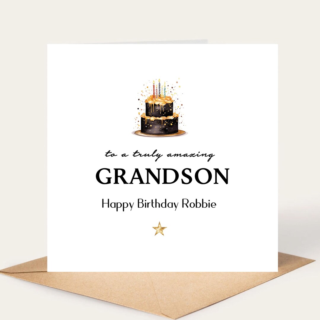 Grandson Birthday Card, Birthday Card for Grandson, Adult Grandson ...