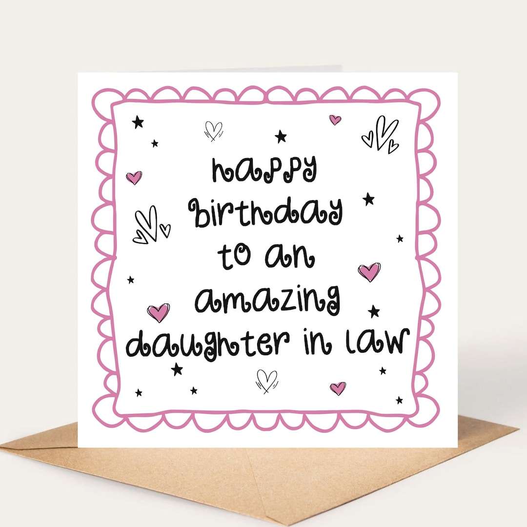 Daughter in Law Birthday Card, Birthday Card for Daughter-in-law ...