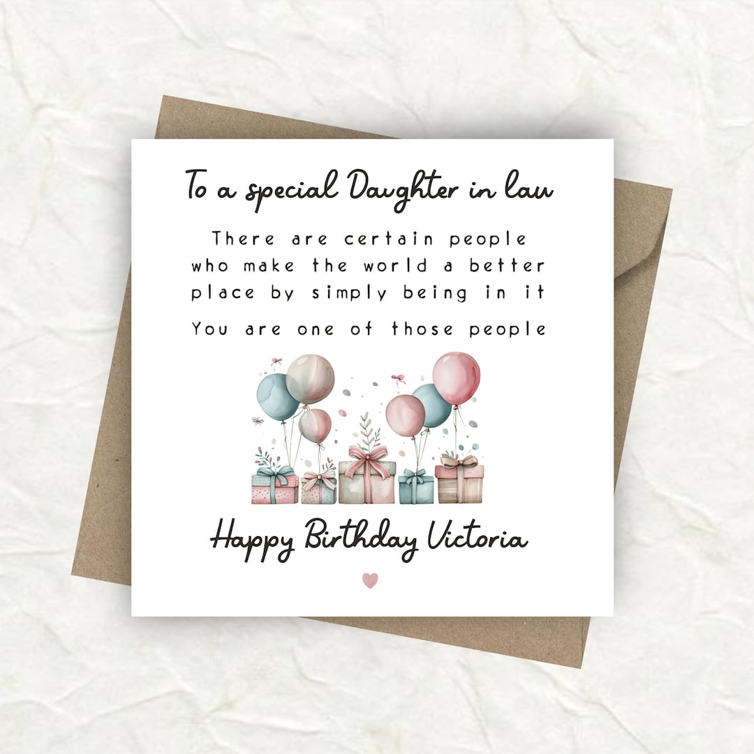 Daughter in Law Birthday Card Special Daughter-in-law Birthday Card ...