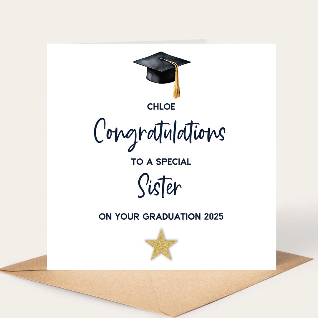SISTER Graduation Card, Graduation Card for Sister, University ...