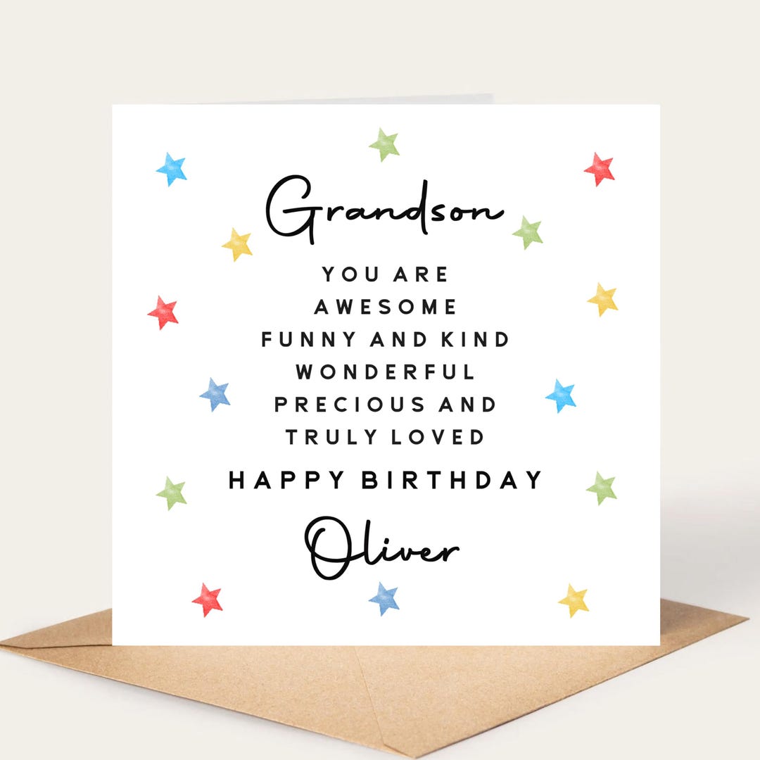 Grandson Birthday Card, Birthday Card for Grandson, Adult Grandson ...