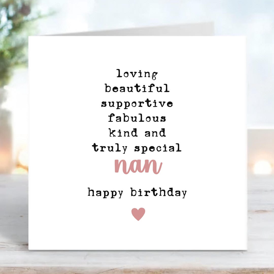 Nan Birthday Card for Her Truly Special Nan Birthday Card - Etsy