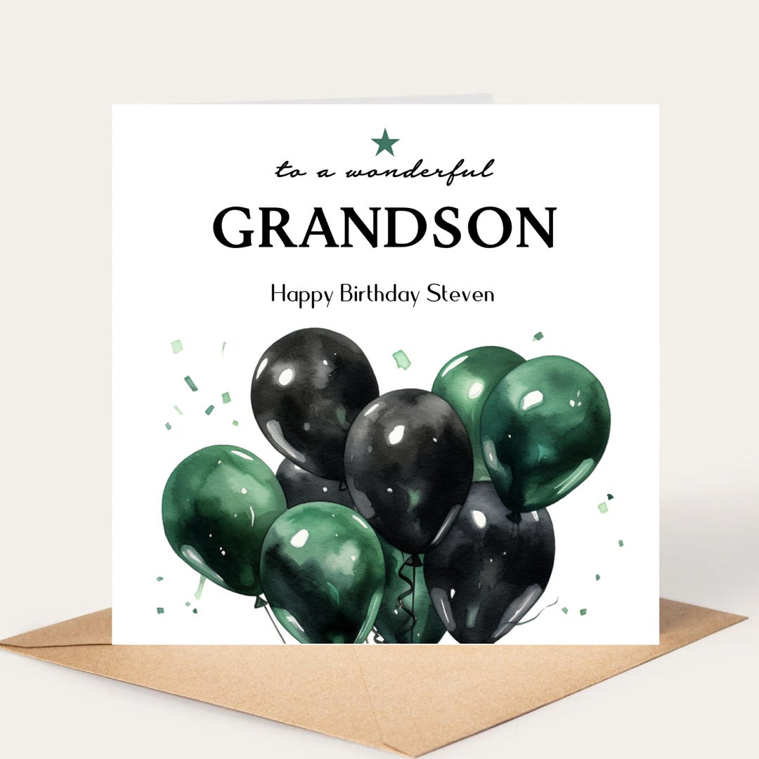 Grandson Birthday Card, Birthday Card for Grandson, Adult Grandson ...