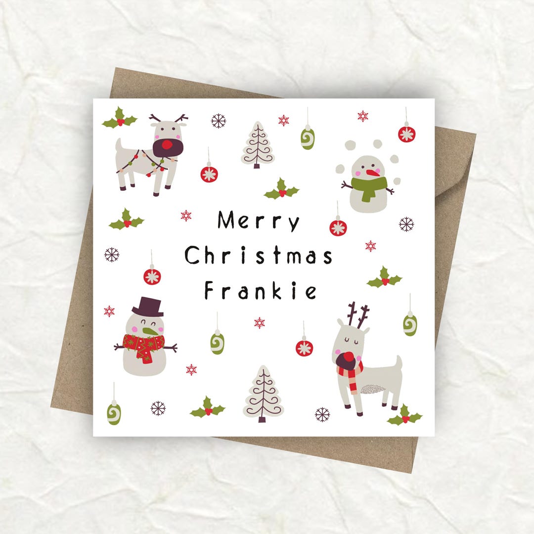 Christmas Card Kids Child Christmas Card Boy Girl Christmas Card ...