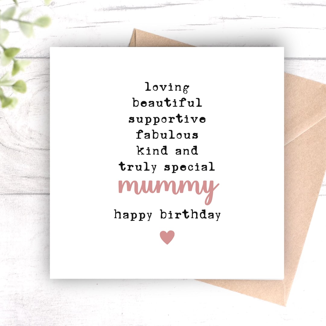 Mummy Birthday Card for Her Truly Special Mummy Birthday Card - Etsy