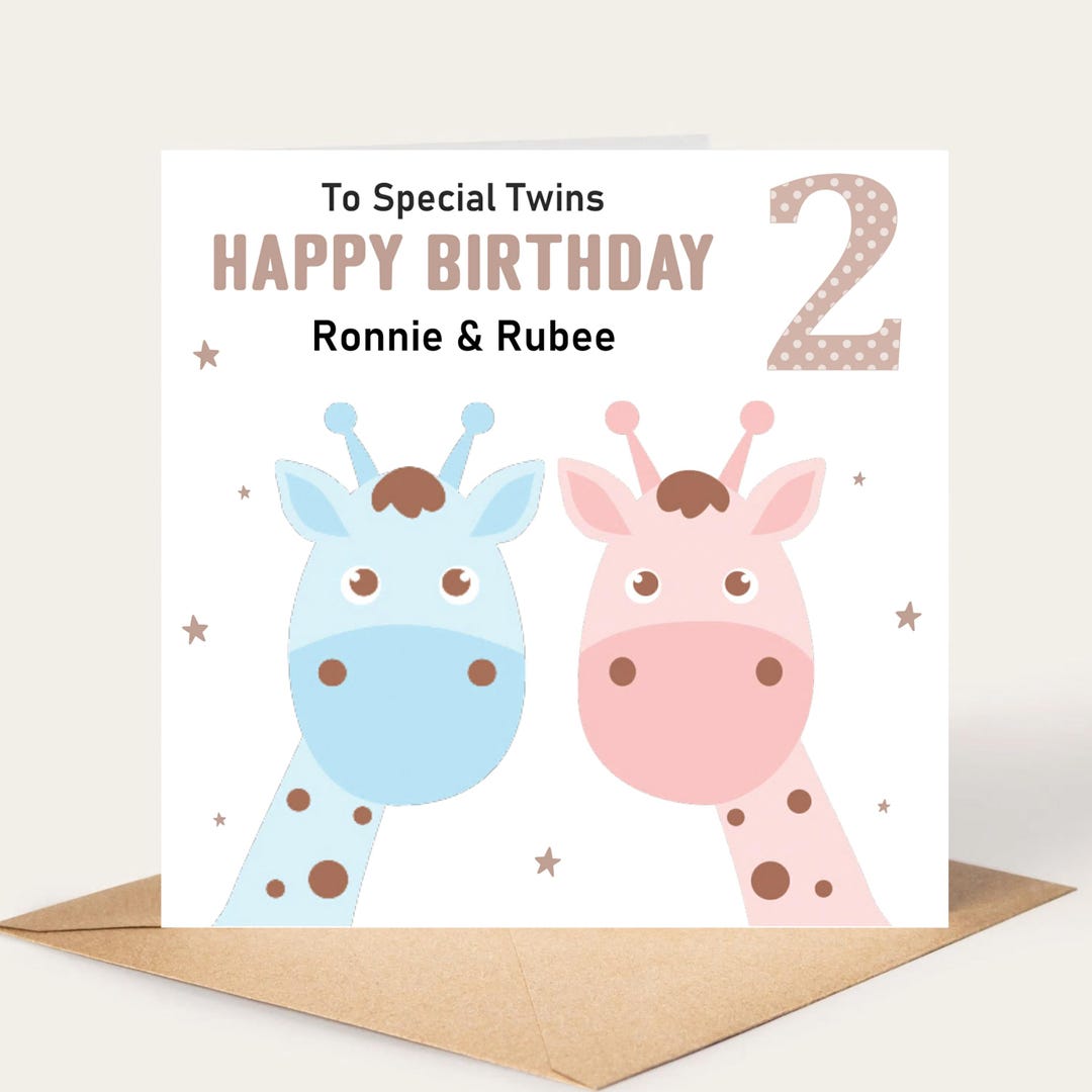 Twins Birthday Card, Twin Birthday Card, Twins, 1st, 2nd 3rd, 4th, 5th ...