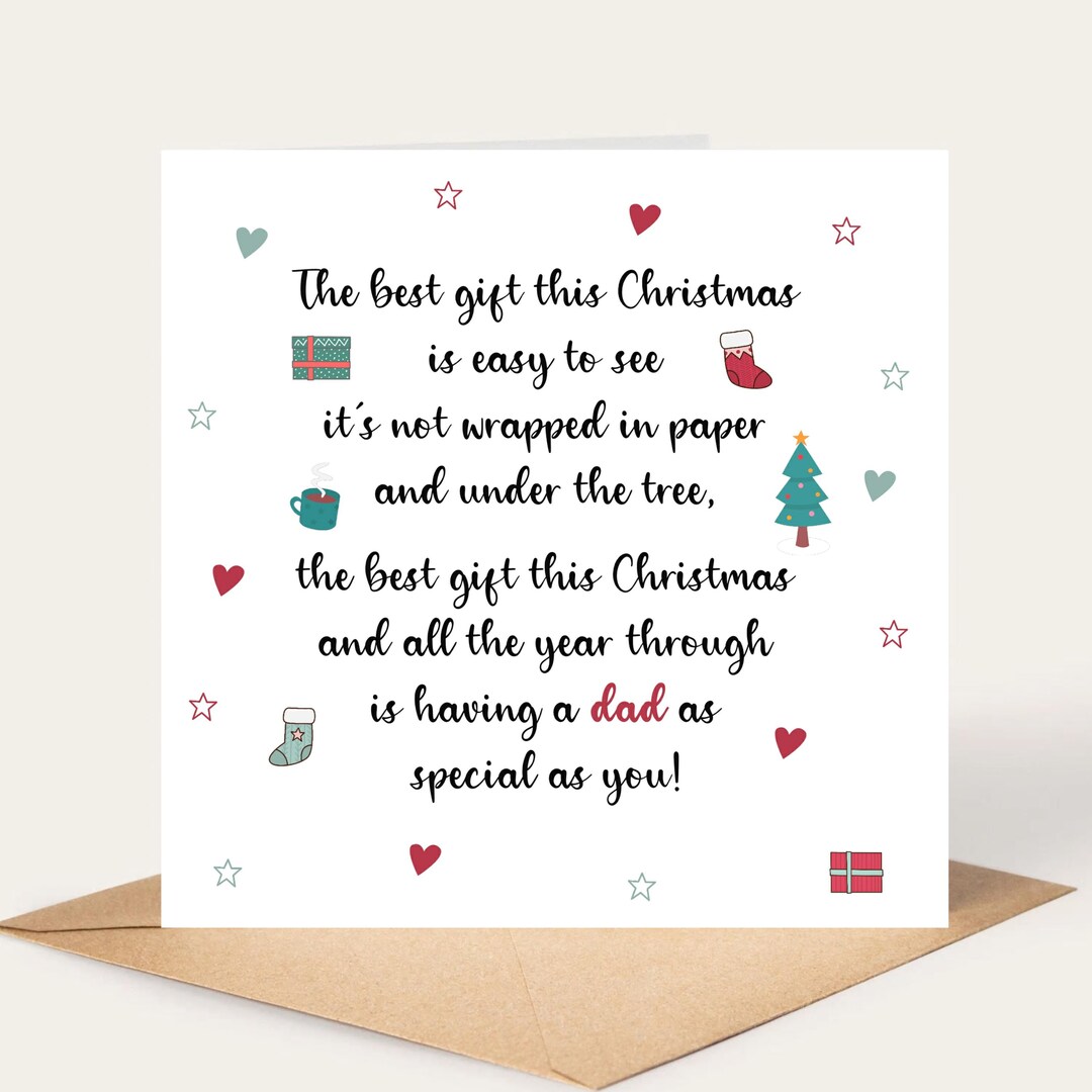 Dad Christmas Card, Christmas Card for Dad, Special Dad at Christmas ...