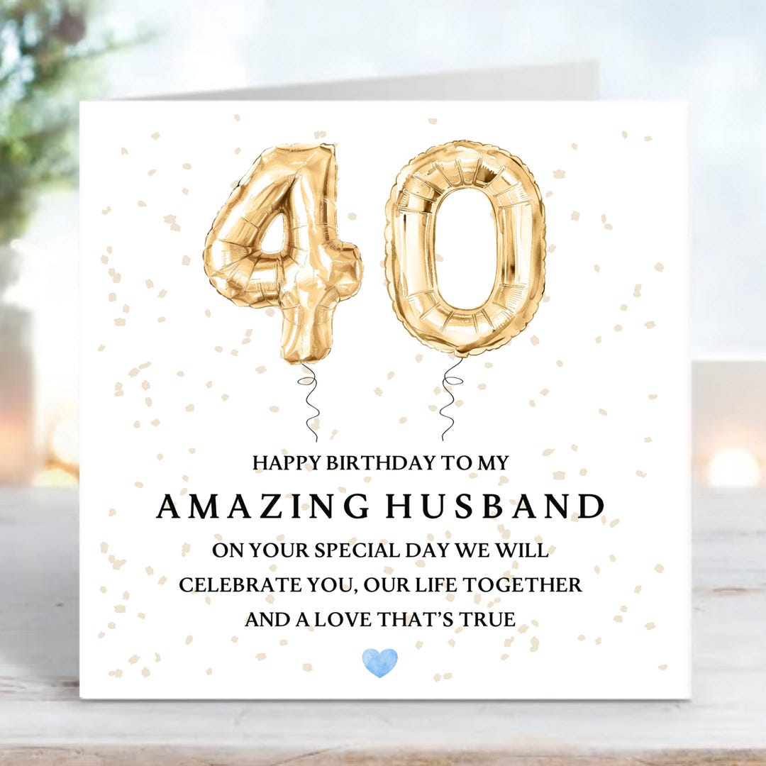 Husband 40th Birthday Card 40th Birthday Card for Husband 40 - Etsy