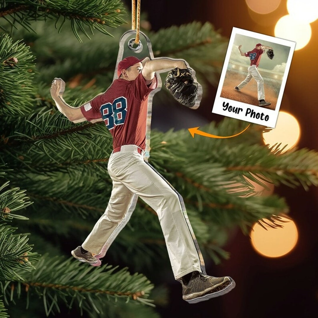 Personalized Baseball Player Photo Ornament Baseball - Etsy