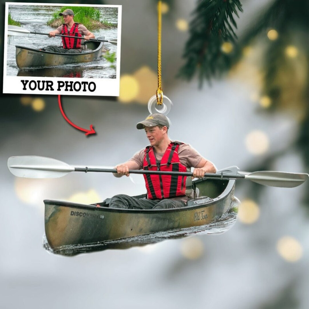 Custom Kayak Photo Acrylic Christmas Ornament Kayaker - Etsy