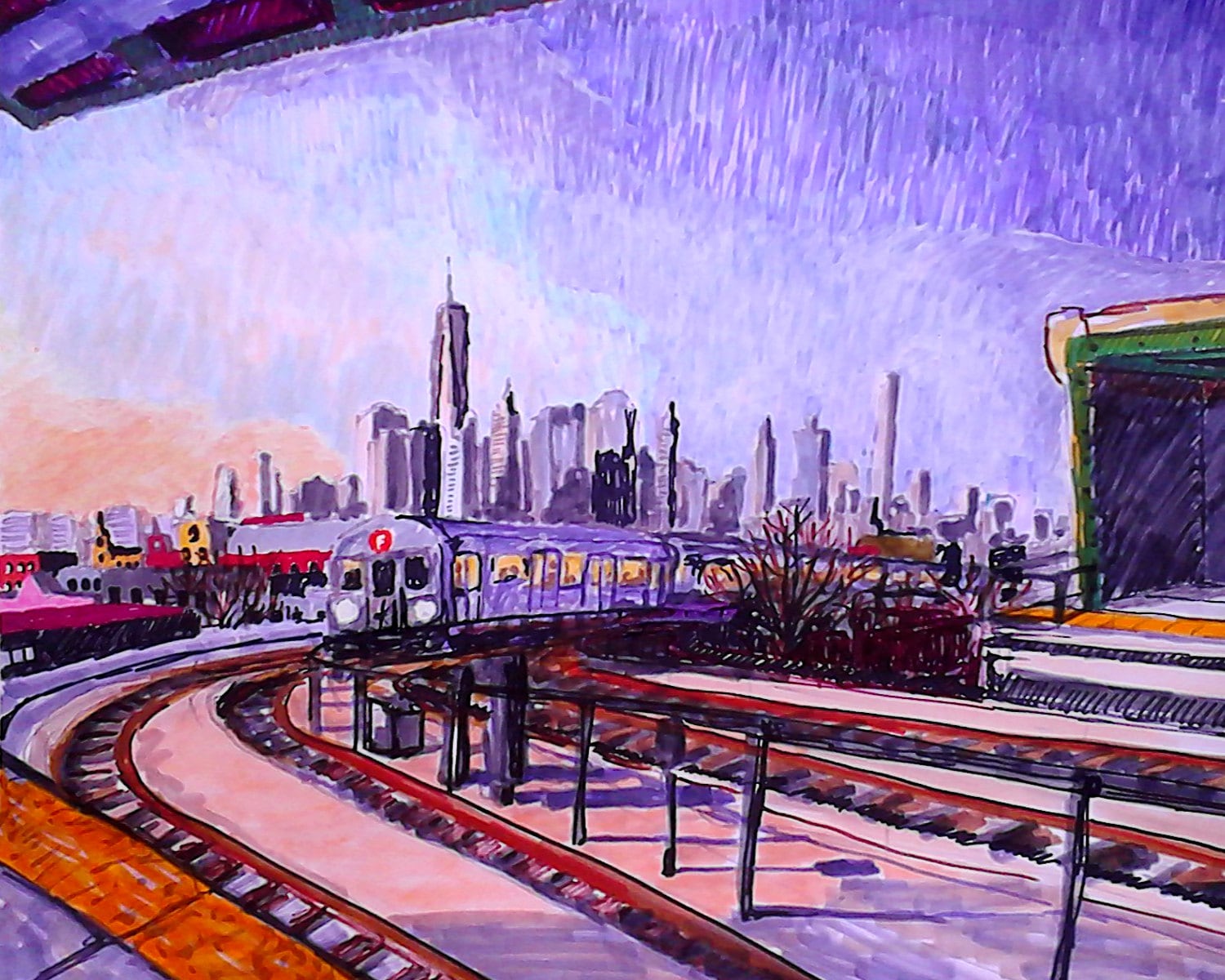 Brooklyn, NYC, F Train, Approaching Smith and 9th Street Subway ...