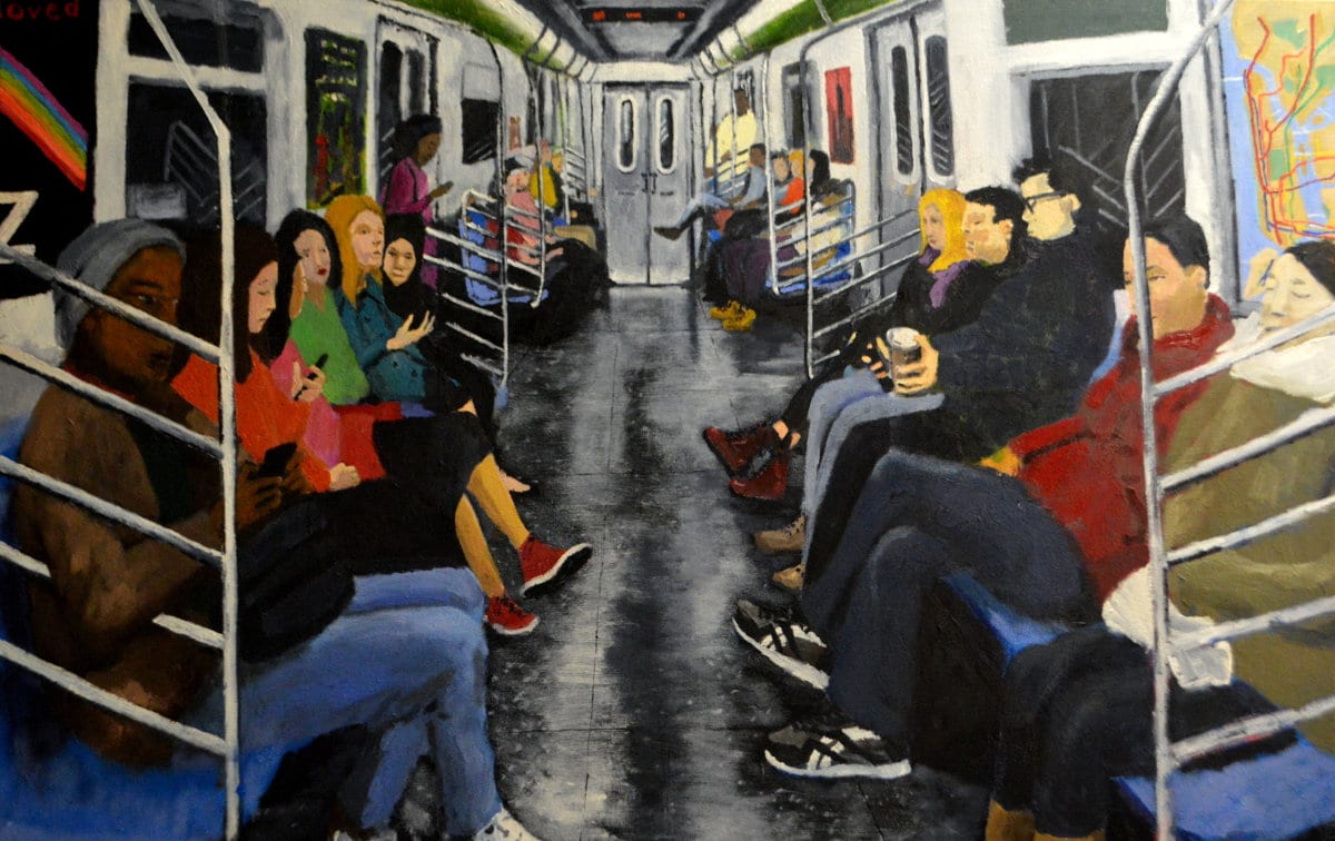 Subway Riders, NYC Subway, Subway Train, New York City, Painting - Etsy