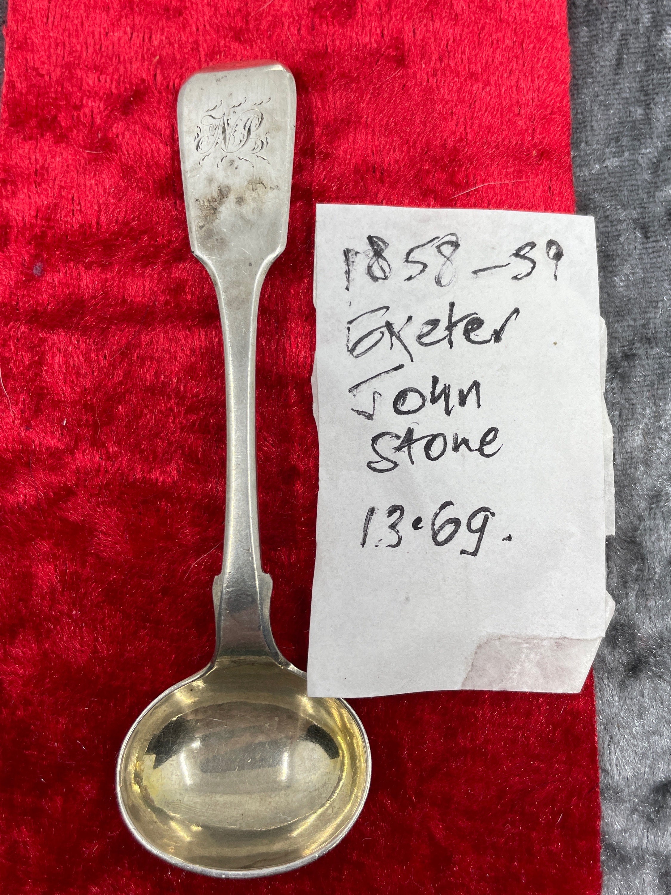 Very Rare Exeter Assay Hallmarked Sterling Silver Mustard Spoon by John ...