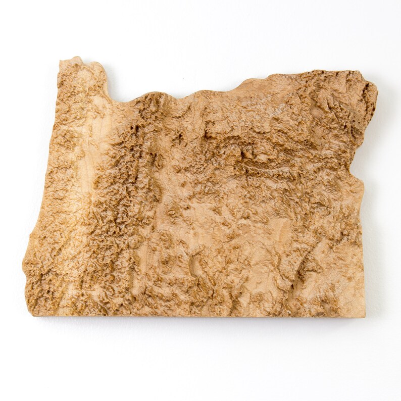 Wooden topographic map of Oregon 3d map wood geographic wall | Etsy