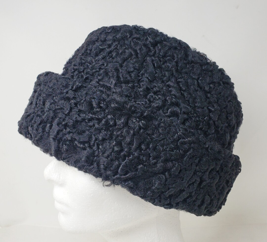 Vintage Pot Ppoht Karakul Black Persian Lamb Astrakhan Hat USSR Soviet ...