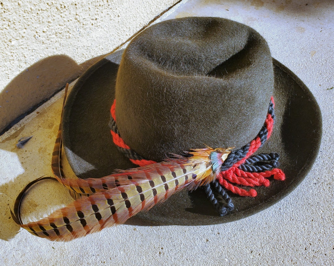 Vintage Ishler Hut Loden Wool Hat Hochfilzen Tyrolean Austrian Feather ...