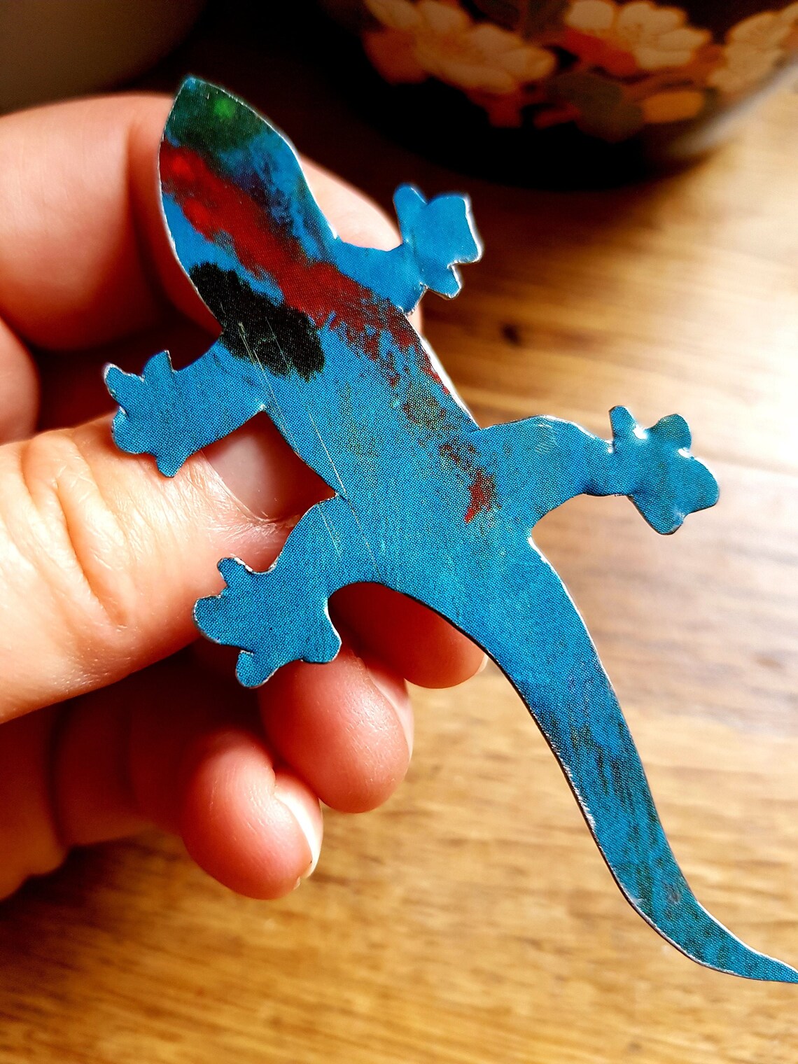 Gecko Vintage Tin Brooch, Lizard Badge, Eco Friendly Badges, Birthday ...