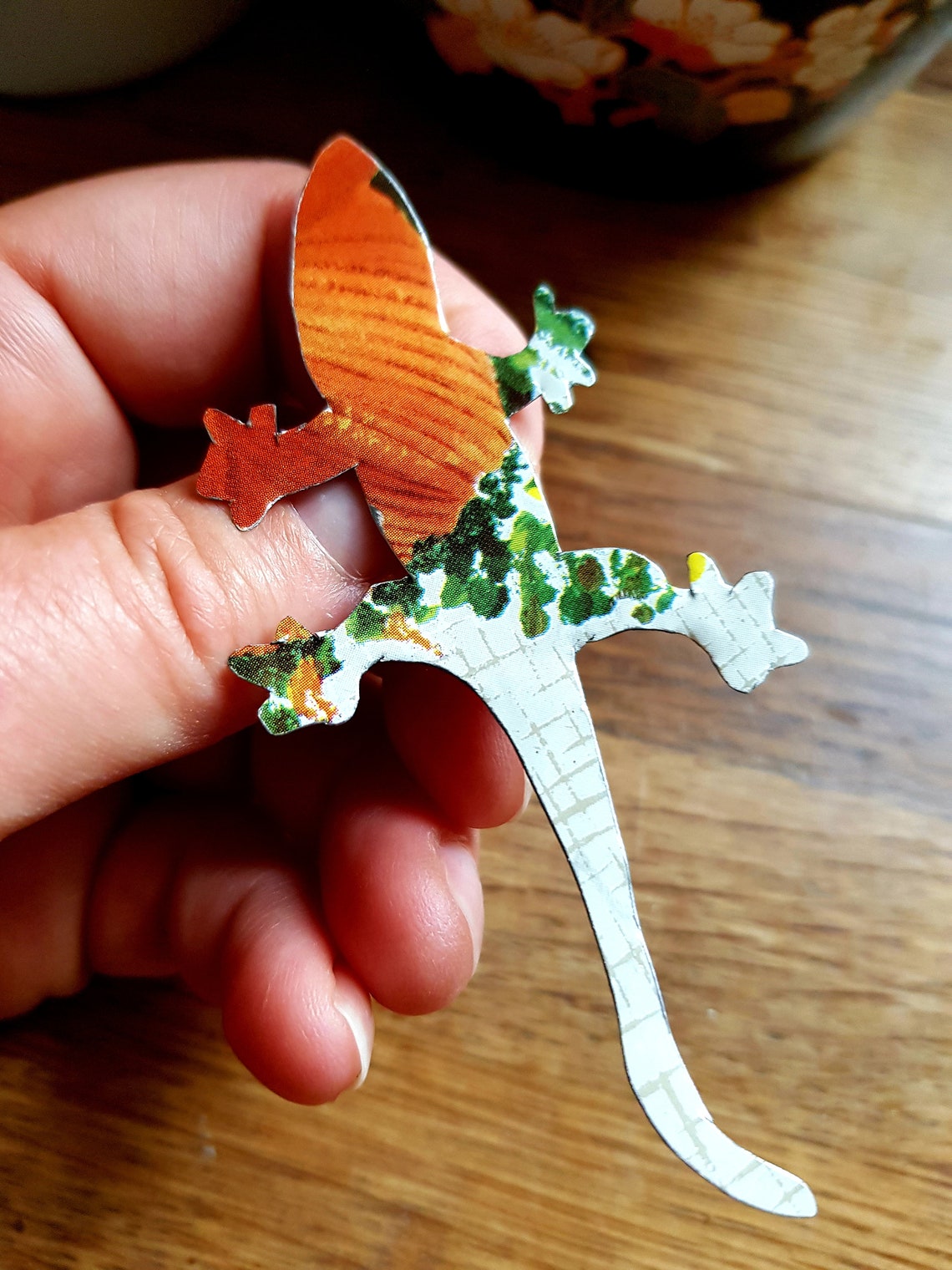 Gecko Vintage Tin Brooch, Lizard Badge, Eco Friendly Badges, Birthday ...