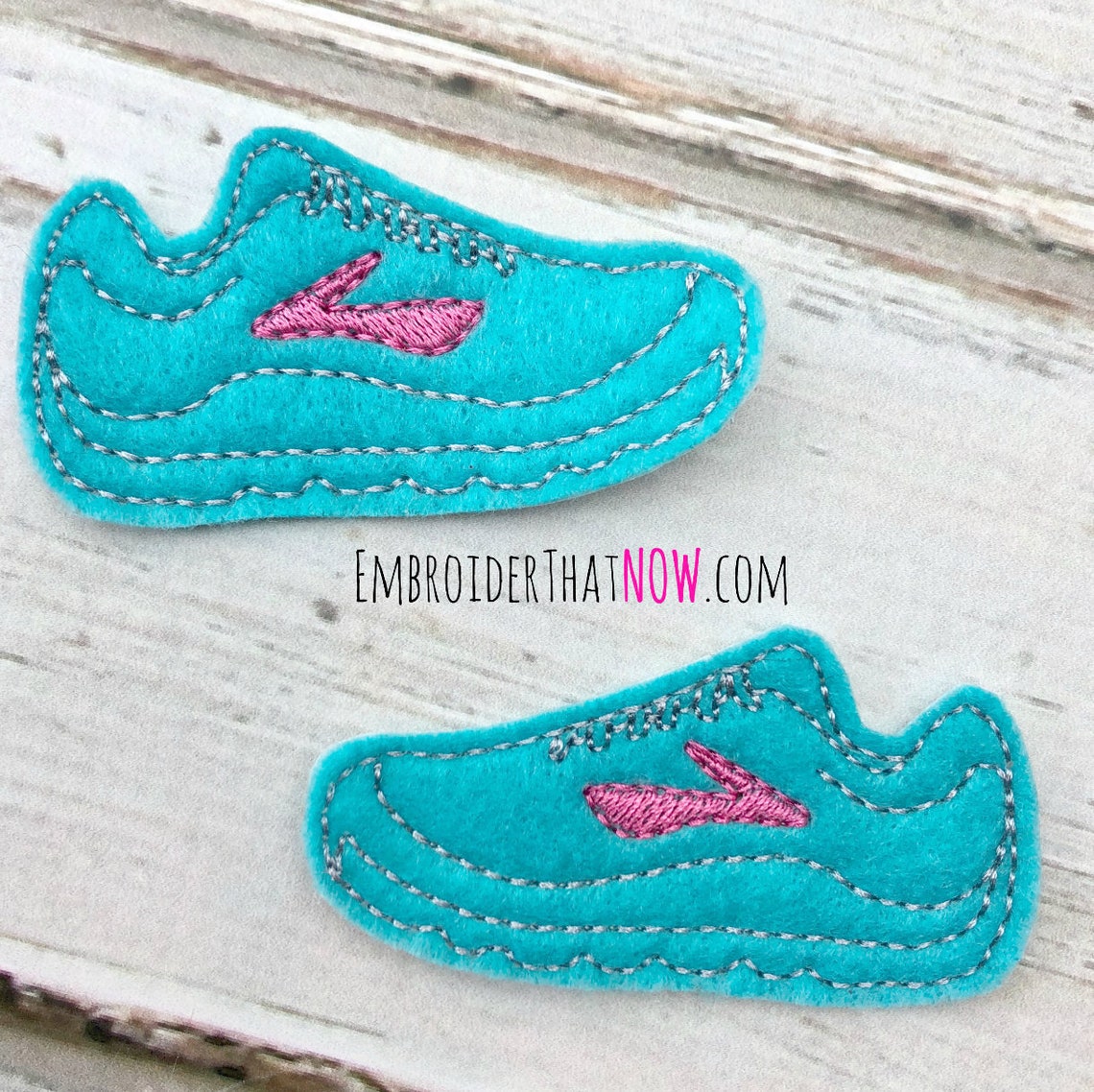 Running Shoe Left and Right Digital Feltie Embroidery File | Etsy