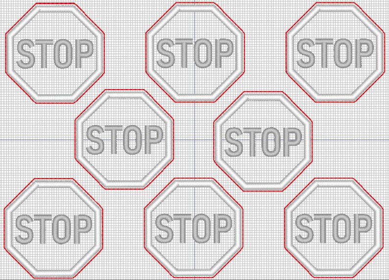 Stop Sign Digital Feltie Small Embroidery Design File | Etsy