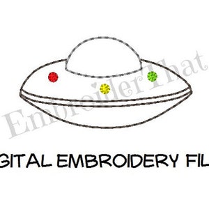 Spaceship UFO Alien Digital Feltie Embroidery Design File - Etsy