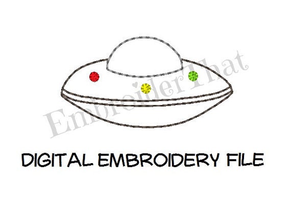 Spaceship UFO Alien Digital Feltie Embroidery Design File - Etsy