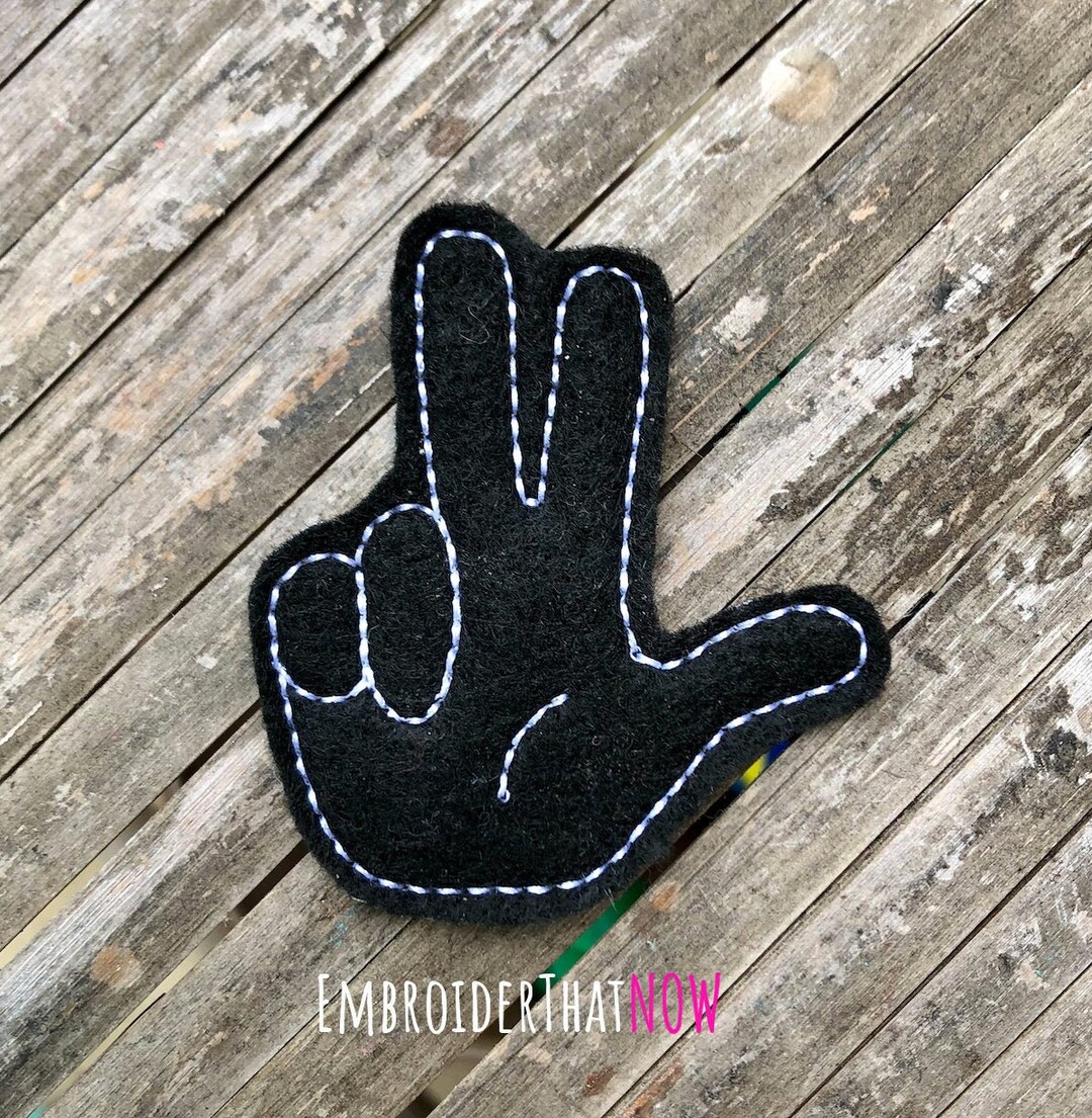 Wave Hand Sign ASL Digital Feltie Embroidery Design File ITH Project - Etsy