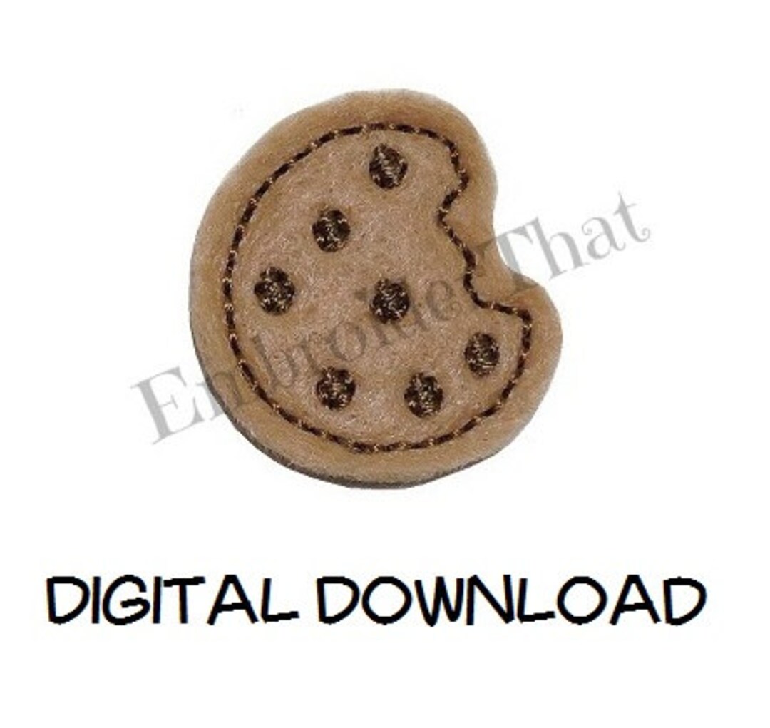 DIGITAL Mini Chocolate Chip Cookie Digital Feltie Embroidery Design ...