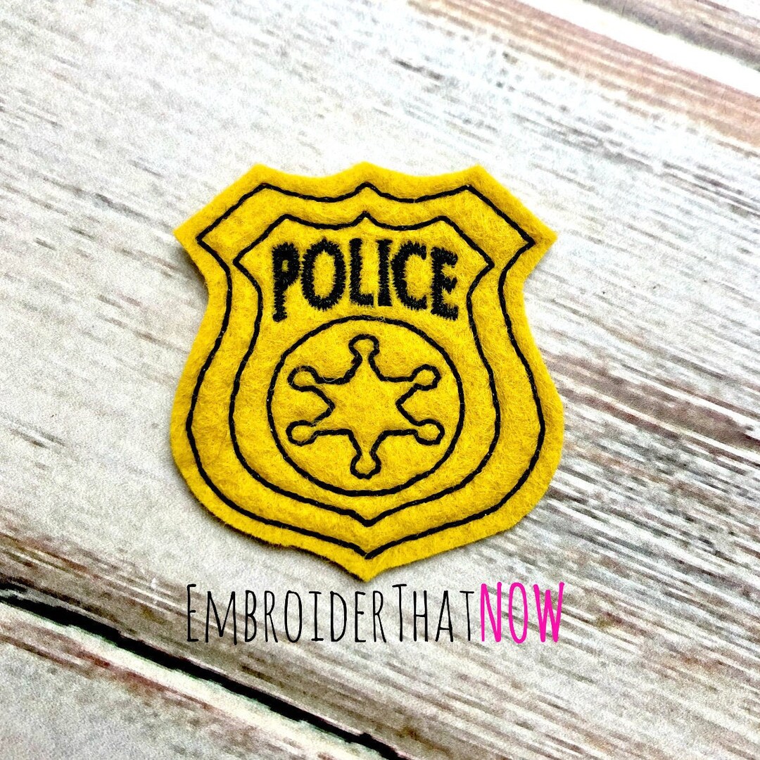 Police Badge Digital Feltie Embroidery Design File - Etsy