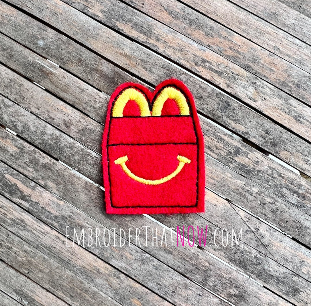 Smile Meal Embroidery Design File in the Hoop Feltie Badge Reel - Etsy
