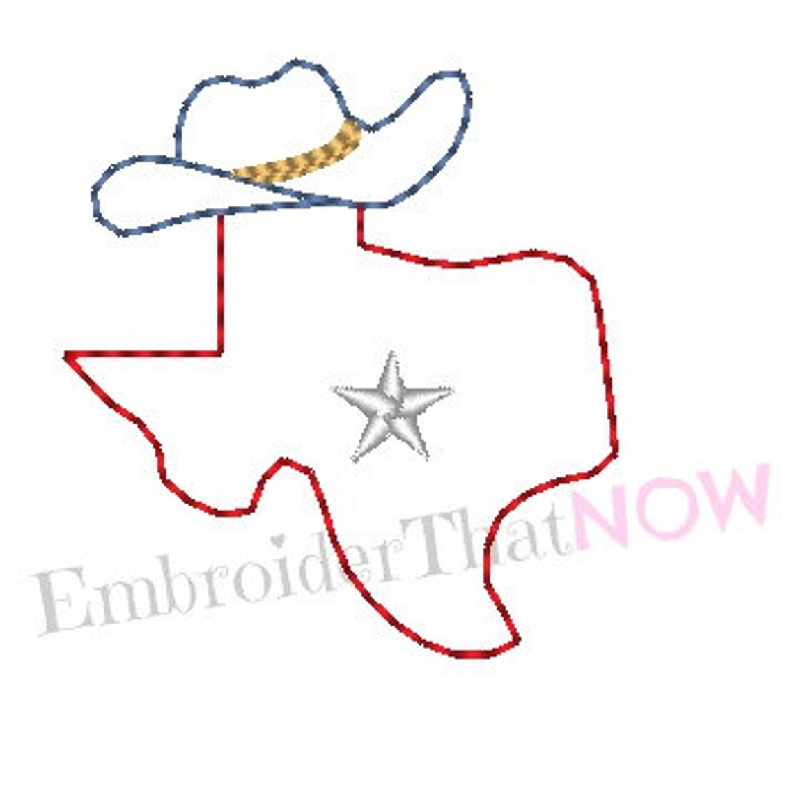 Texas State Hat Digital Feltie Embroidery Design File - Etsy