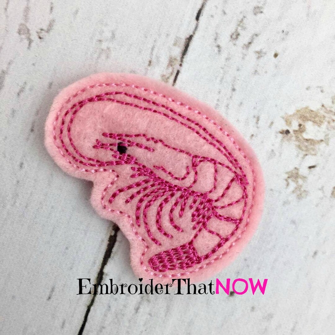 Shrimp Digital Feltie Embroidery Design File - Etsy
