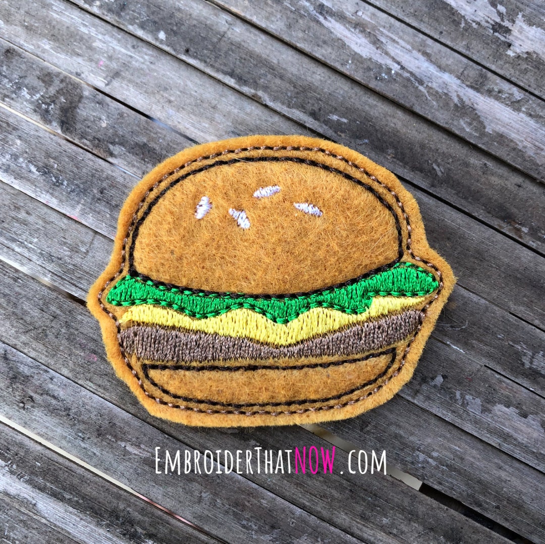 Hamburger Digital Feltie Embroidery Design File - Etsy