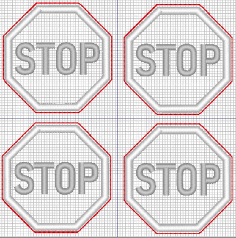 Stop Sign Digital Feltie Small Embroidery Design File - Etsy