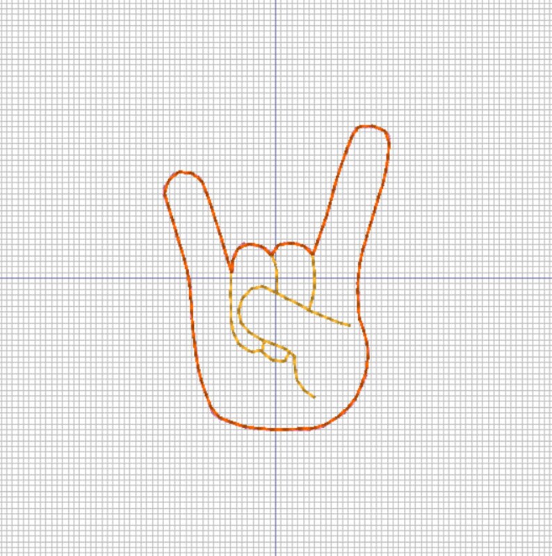 Horns up Digital Feltie Embroidery Sign Language Design File ITH ...