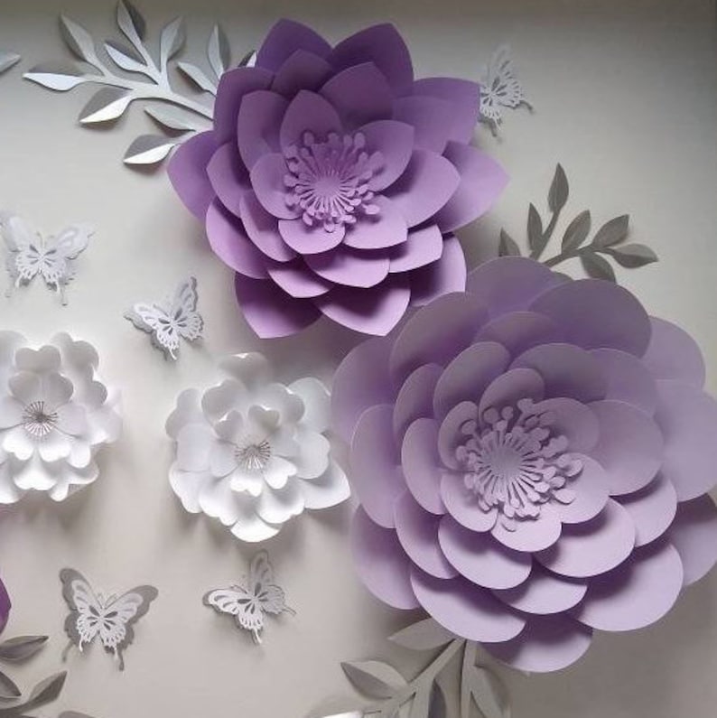 Paper Flowers Set Nursery Paper Flowers Large Paper Flowers - Etsy