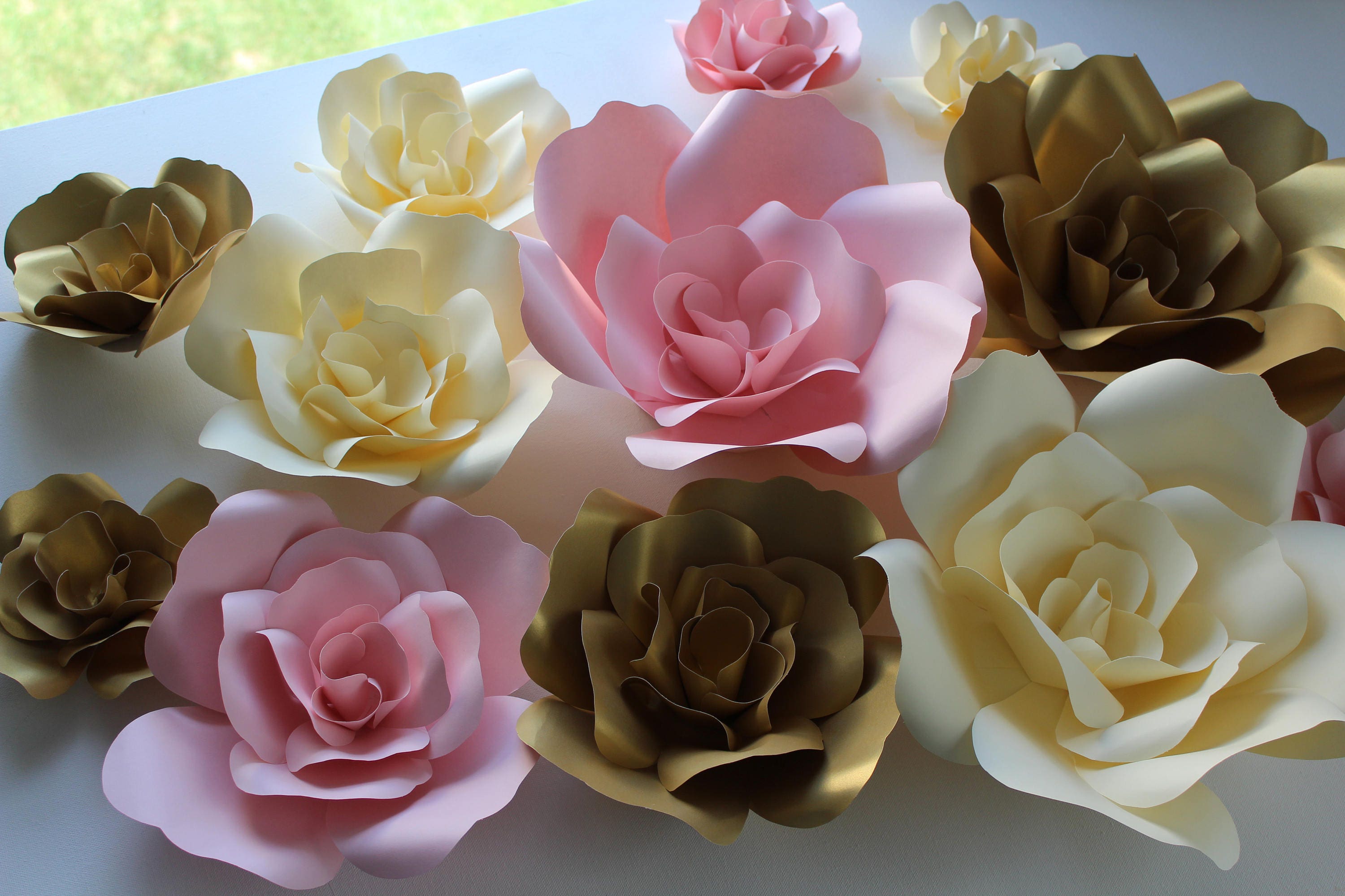 Set of 12 Paper Flowers for Wall Décor Backdrops Weddings | Etsy