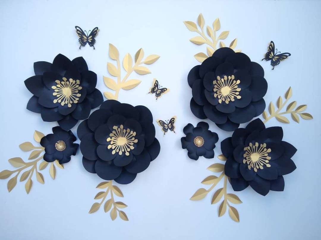 6 Paper Flowers Set Nursery Paper Flowers, Large Paper Flowers, Nursery ...